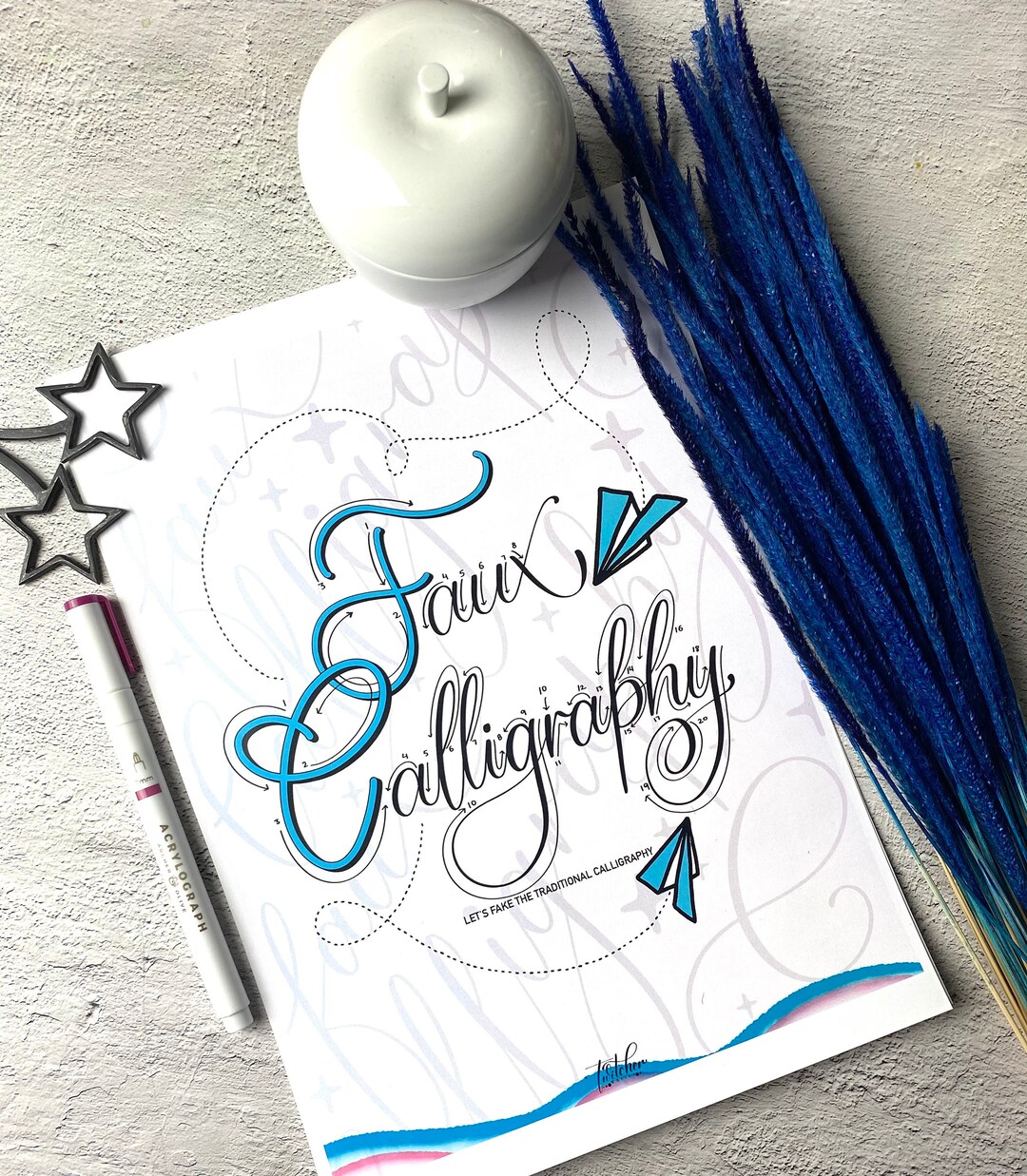 Faux Calligraphy Practice Sheets for Beginners/ Lettering Worksheets - Etsy