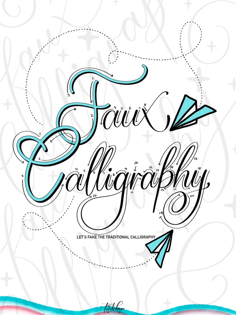 Faux Calligraphy Practice Sheets for Beginners/ Lettering Worksheets - Etsy