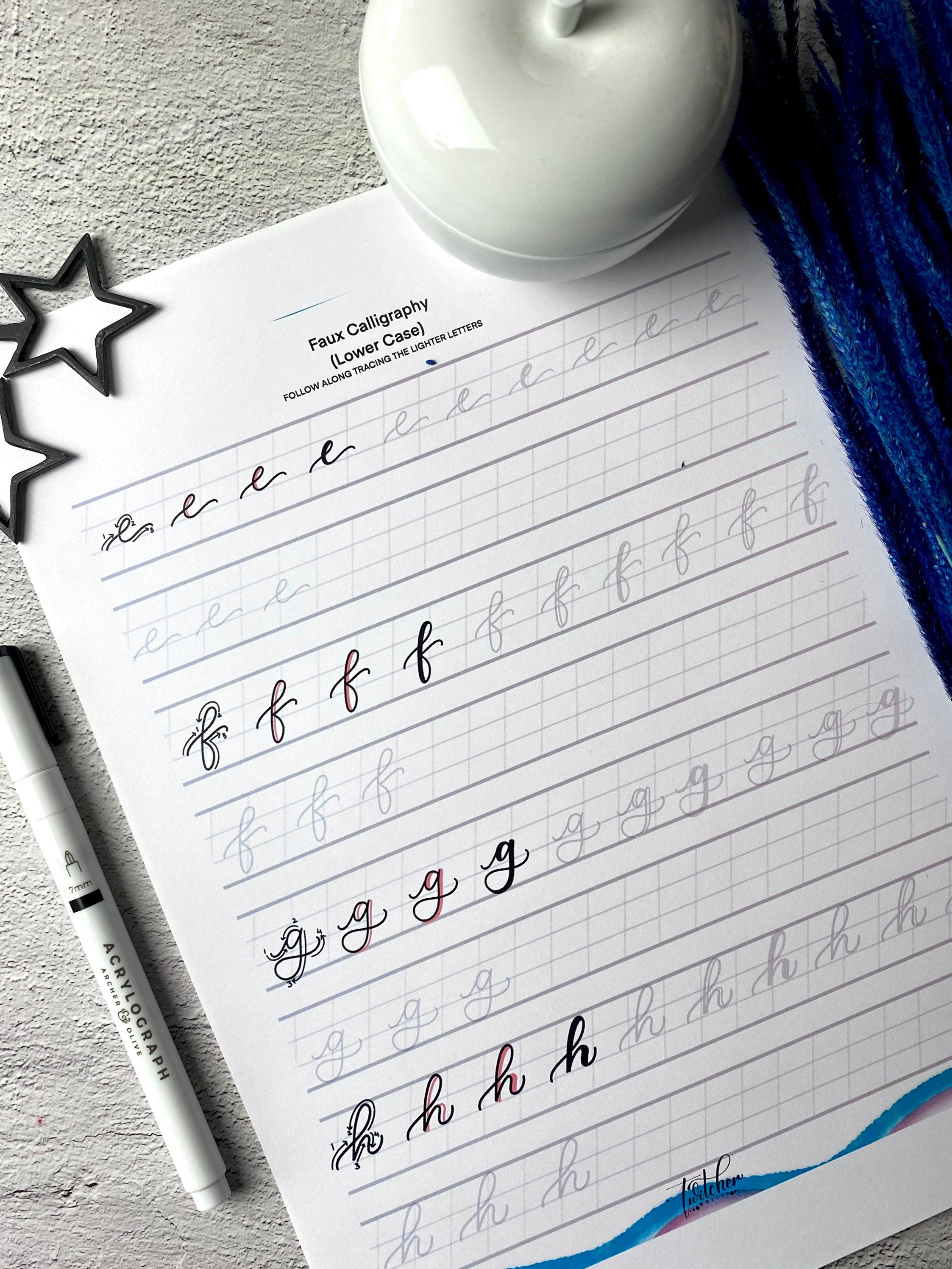 Faux Calligraphy Practice Sheets for Beginners/ Lettering Worksheets - Etsy