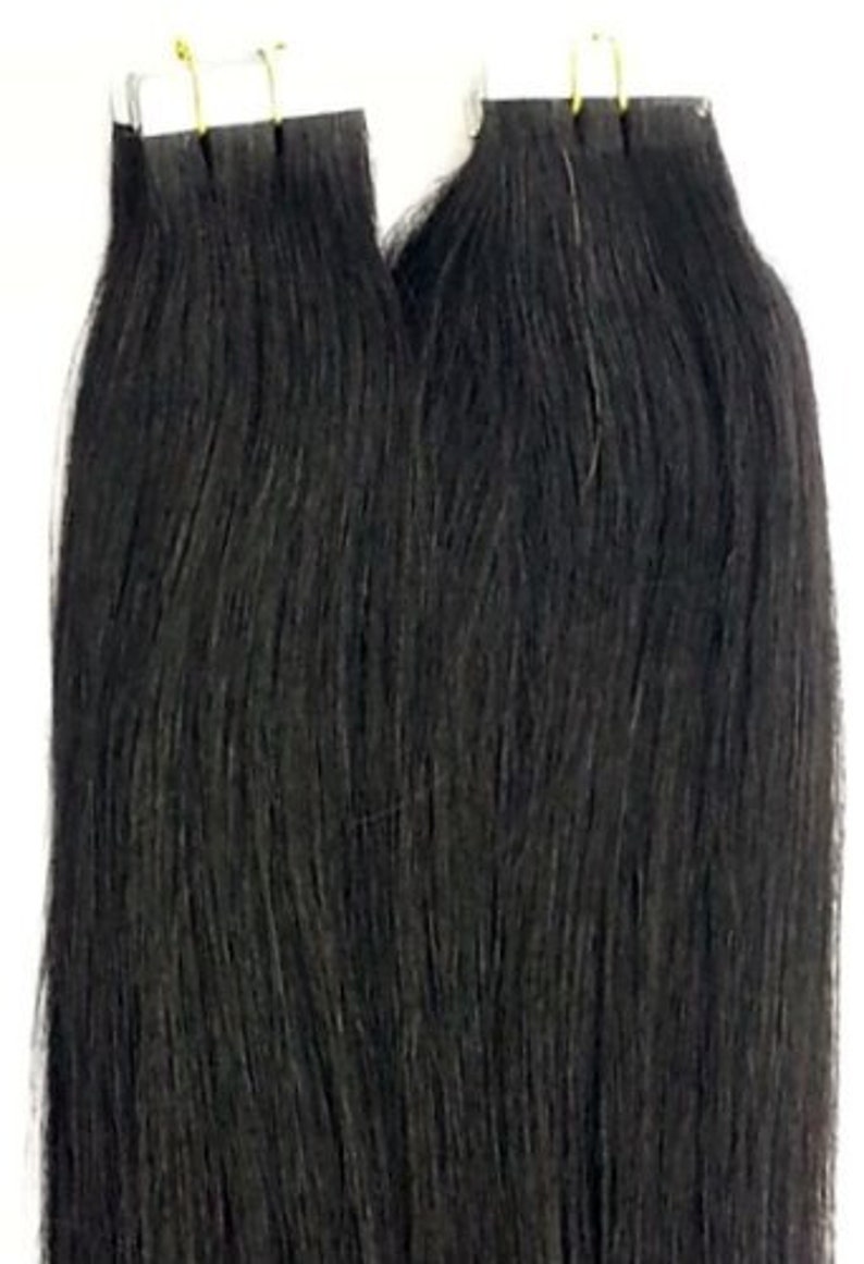 Hair Faux You 20" Tape in Hair Extensions Remy Human Hair Glue in ...