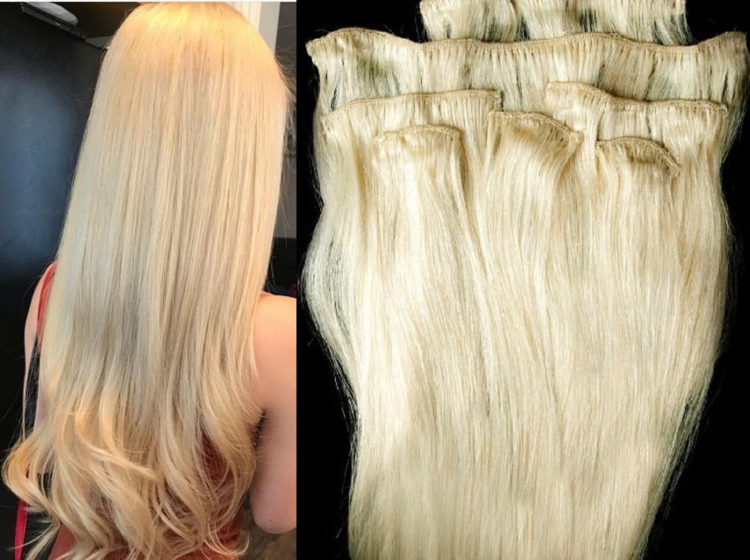 20" Clip in Hair Extensions Real Human Hair 90 Gram Clip on for Full ...