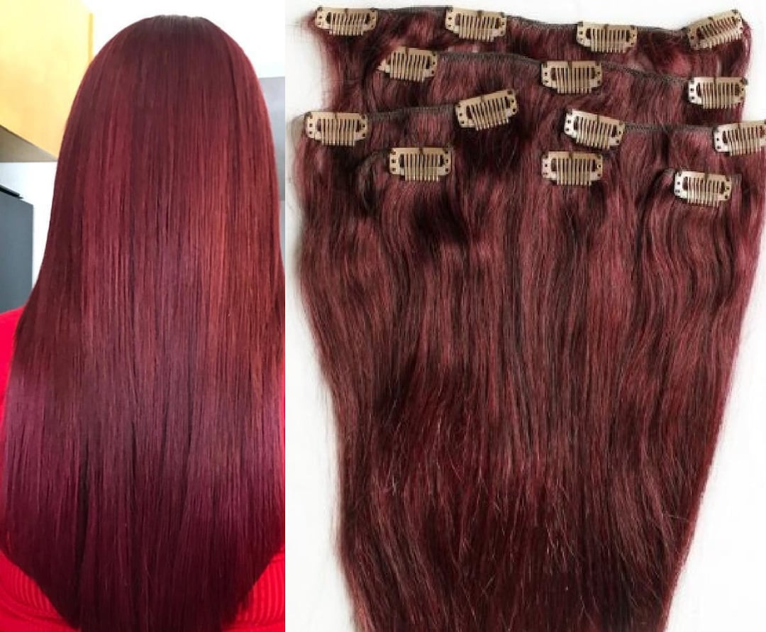 24" Clip in Hair Extensions Real Human Hair 100 Gram Clip on for Full ...