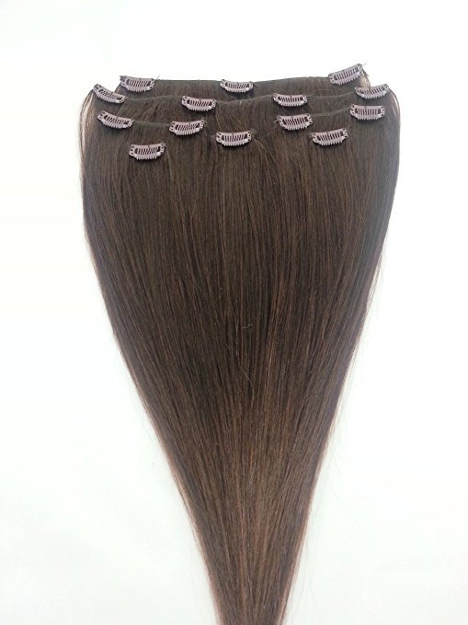 18" Clip in Hair Extensions Real Human Hair 80 Gram Clip on for Full ...