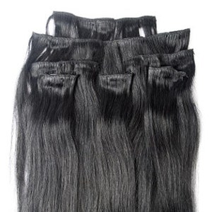 18" Clip in Hair Extensions Real Human Hair 80 Gram Clip on for Full ...