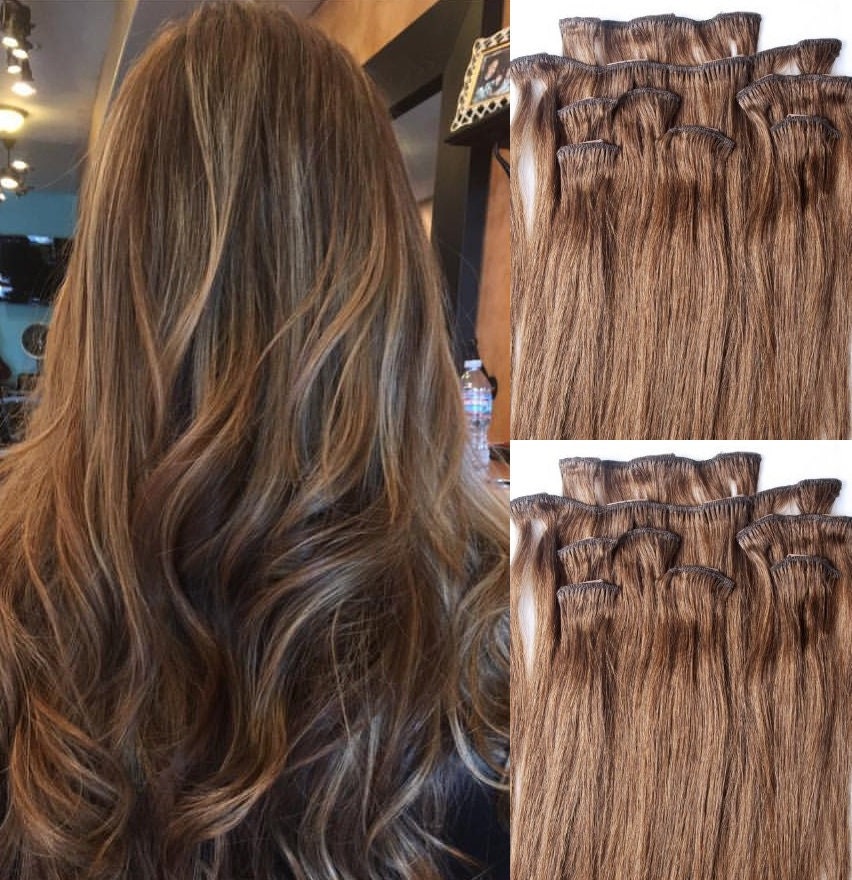 20 Clip en Extensiones de Cabello Real Cabello Humano 90 gramo Clip en ...
