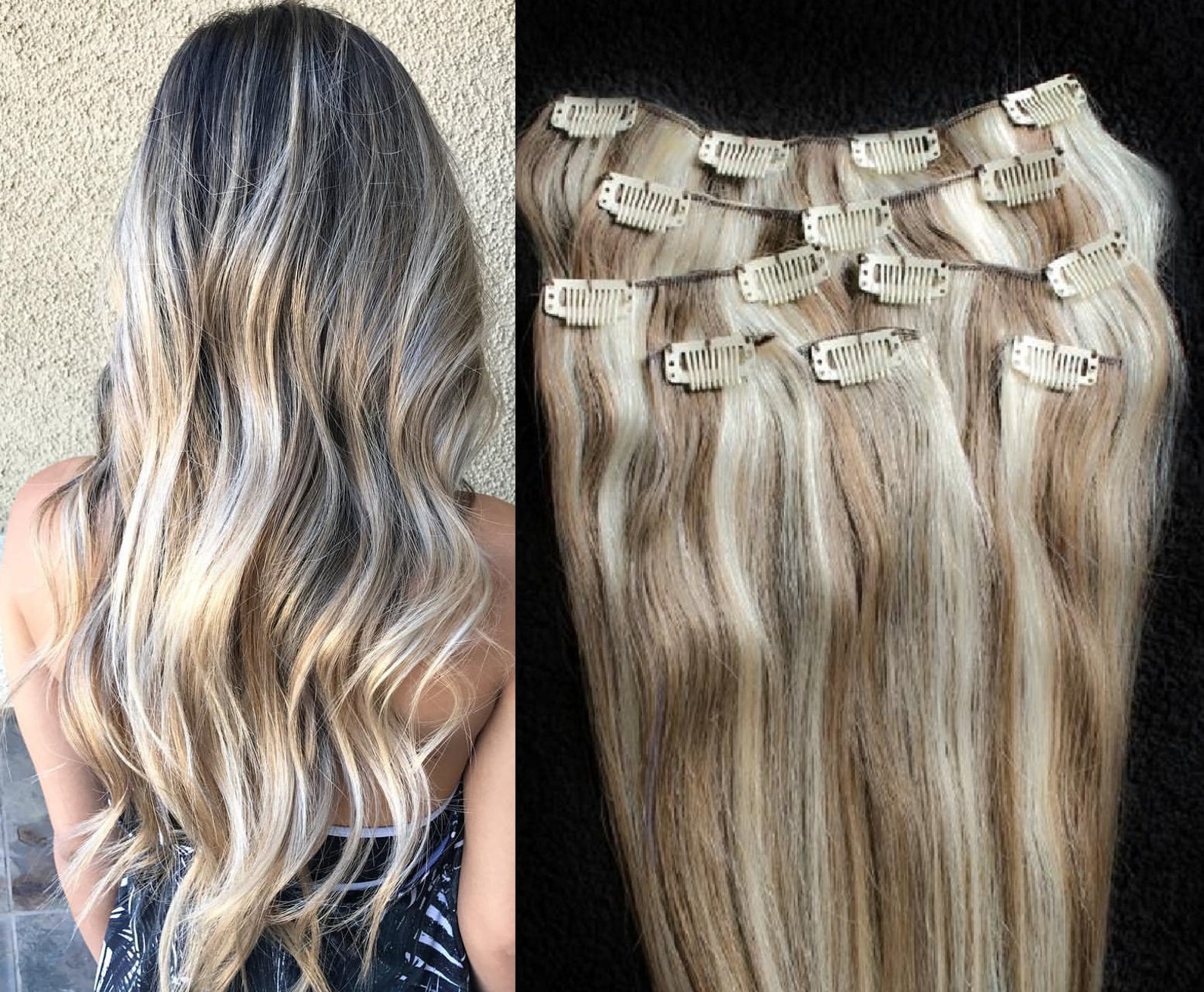 18" Clip in Hair Extensions Real Human Hair 80 Gram Clip on for Full ...