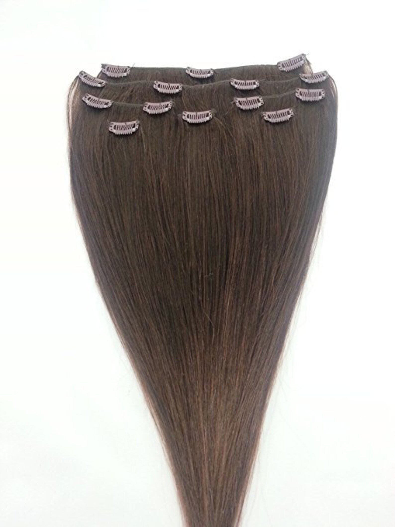20" Clip in Hair Extensions Real Human Hair 90 Gram Clip on for Full ...