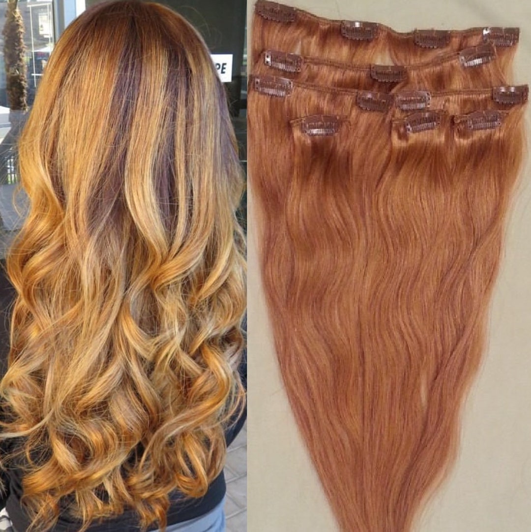 24 Clip in Hair Extensions Real Human Hair 100 Gram Clip on for Full ...