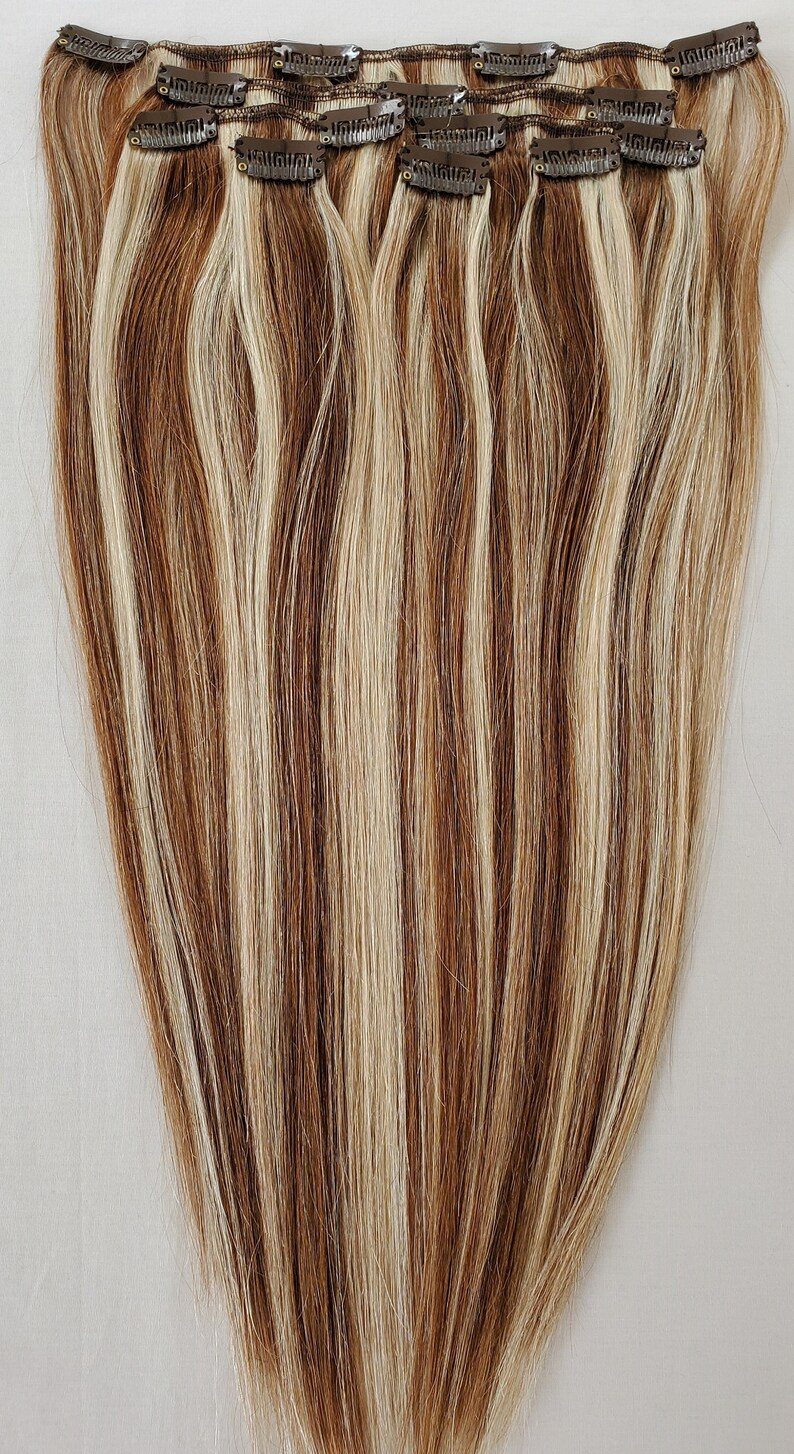 18 Clip in Hair Extensions Real Human Hair 80 Gram Clip | Etsy