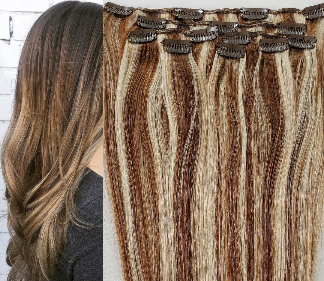 18 Clip in Hair Extensions Real Human Hair 80 Gram Clip - Etsy