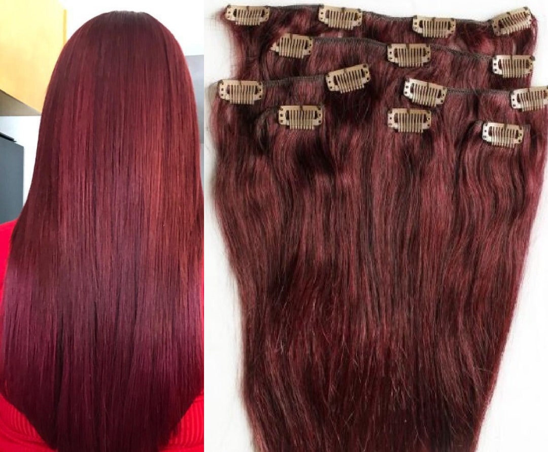 20" Clip in Hair Extensions Real Human Hair 90 Gram Clip on for Full ...