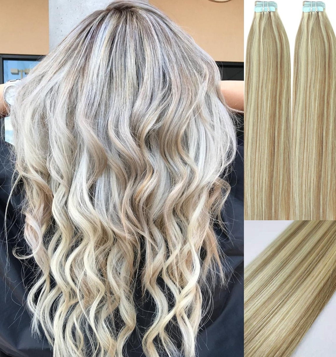 Hair Faux You 18 Highlighted Tape in Hair Extensions - Etsy