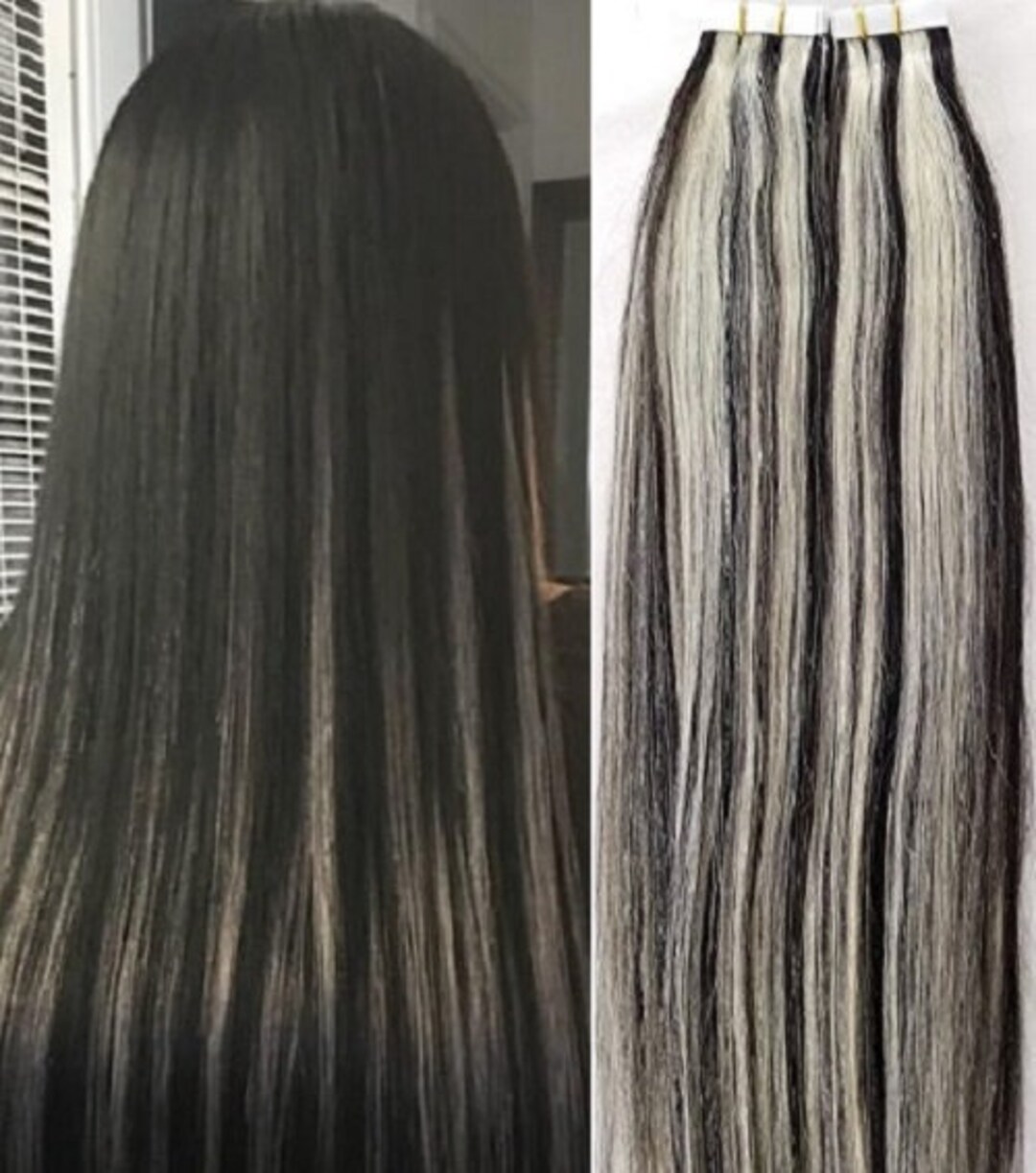Hair Faux You 20" Highlighted Tape in Hair Extensions Remy Human Hair ...