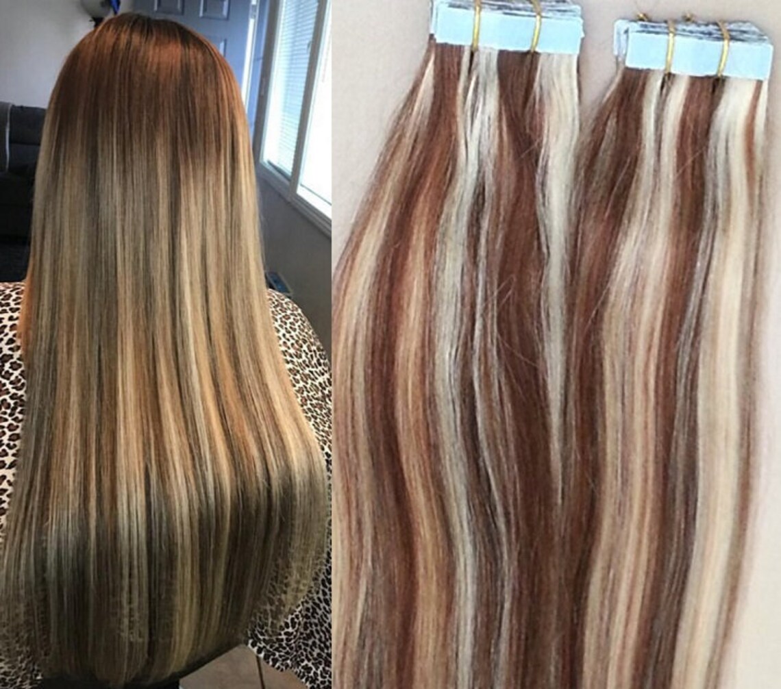Hair Faux You 20 Highlighted Tape in Hair Extensions - Etsy