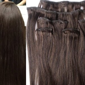 24" Clip in Hair Extensions Real Human Hair 100 Gram Clip on for Full ...