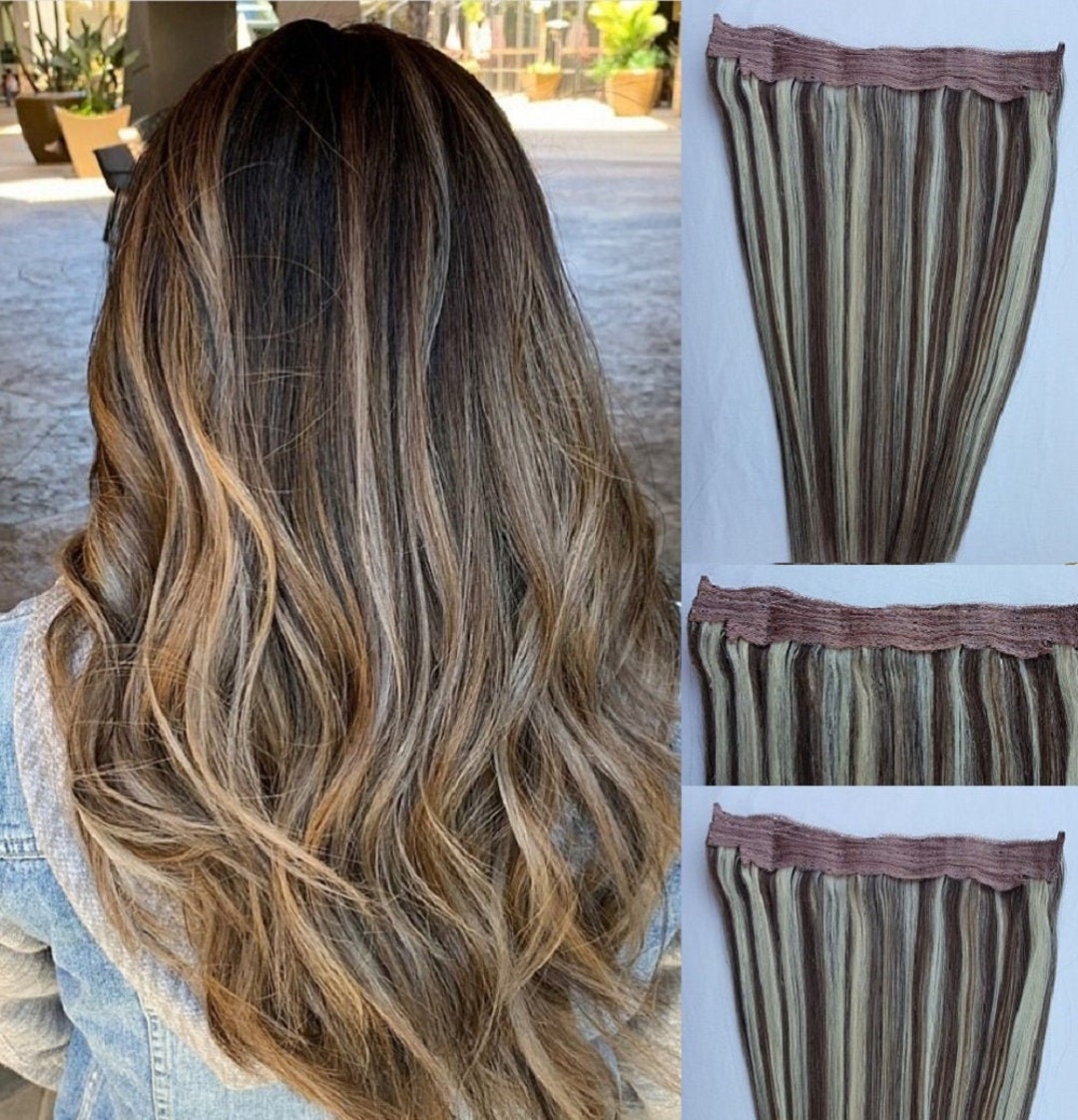 20 One Piece Human Hair Extensions, Hairband With an Adjustable ...