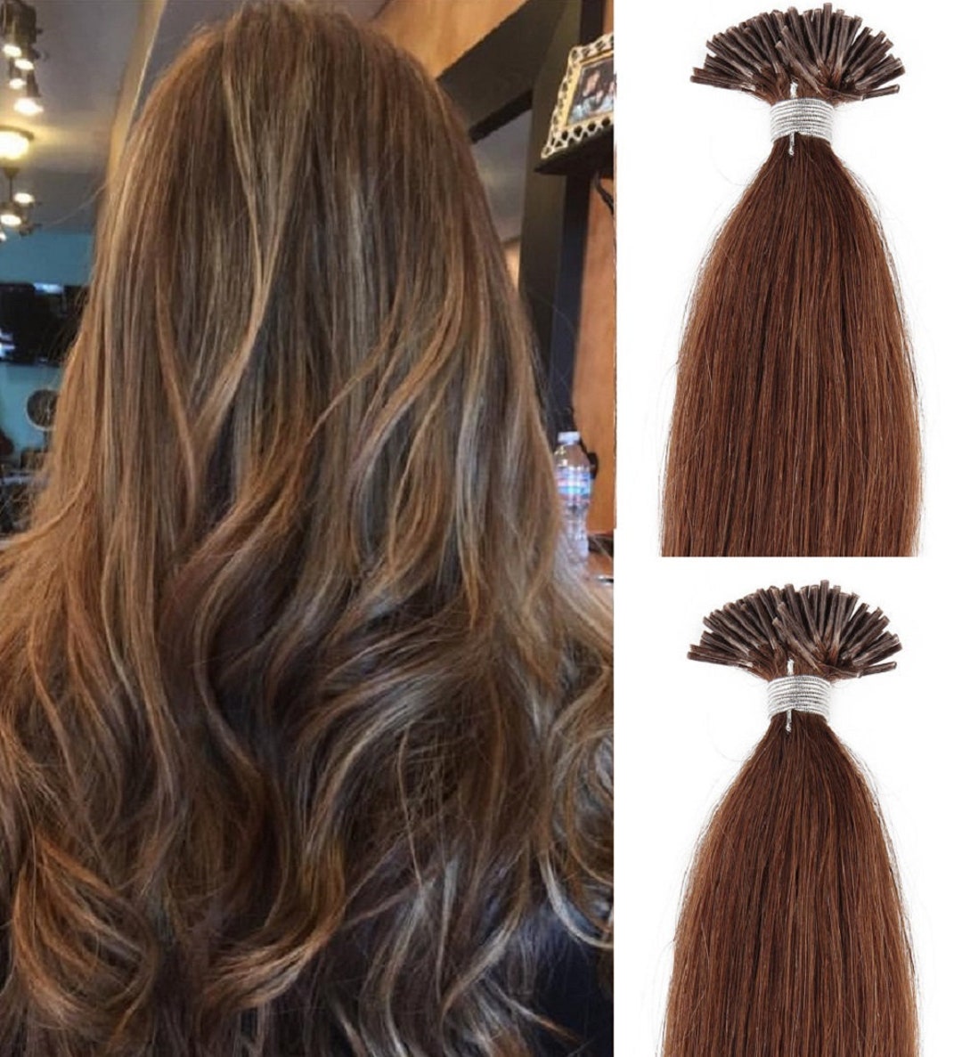 Hair Faux You 22" Remy Straight Pre Bonded I Tip Human Hair Extensions ...