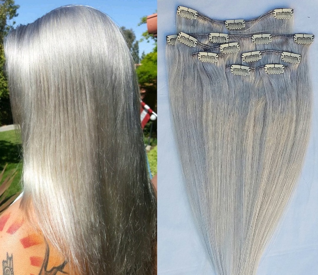 20" Clip in Hair Extensions Real Human Hair 90 Gram Clip on for Full ...