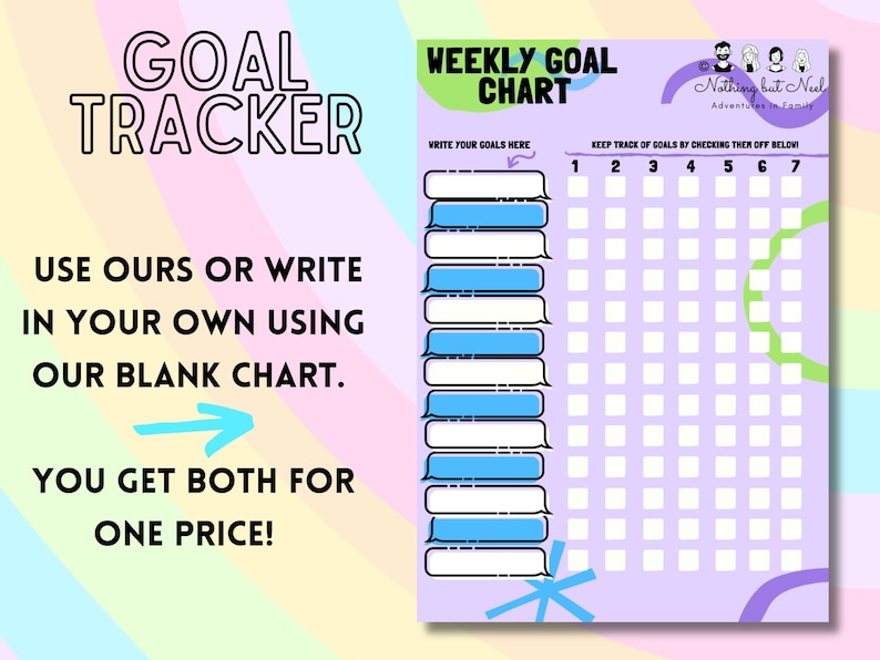 ADHD Friendly Goal Tracker for Kids, Teens & Adults - Etsy
