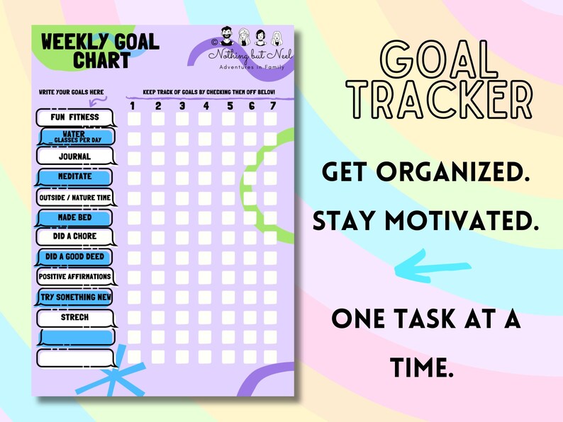 ADHD Friendly Goal Tracker for Kids, Teens & Adults - Etsy