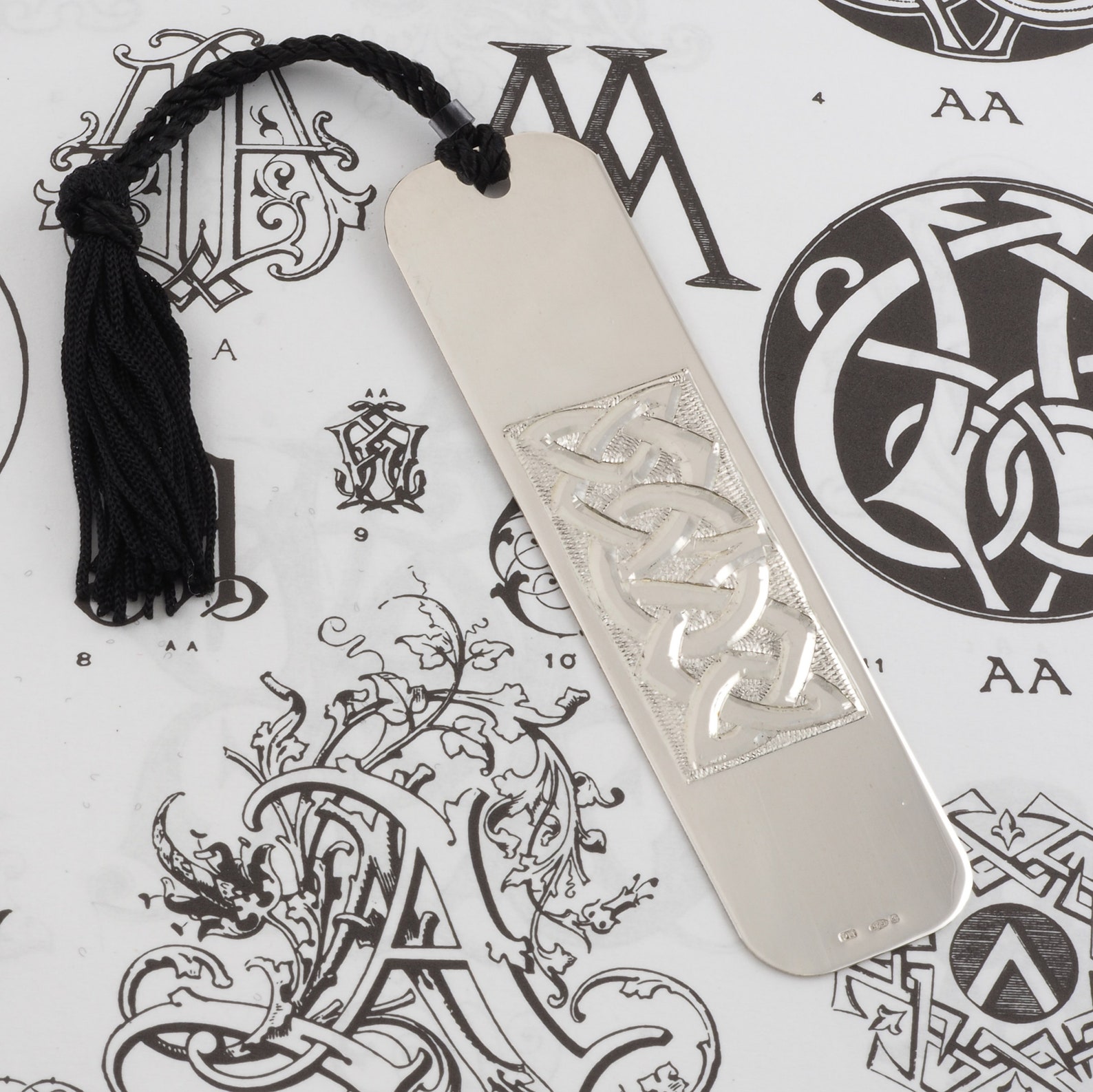 Handmade Sterling Silver Bookmark Hand Engraved Knot Design on - Etsy