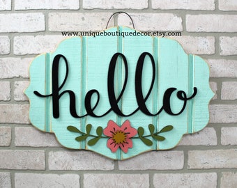 Pink door sign | Etsy