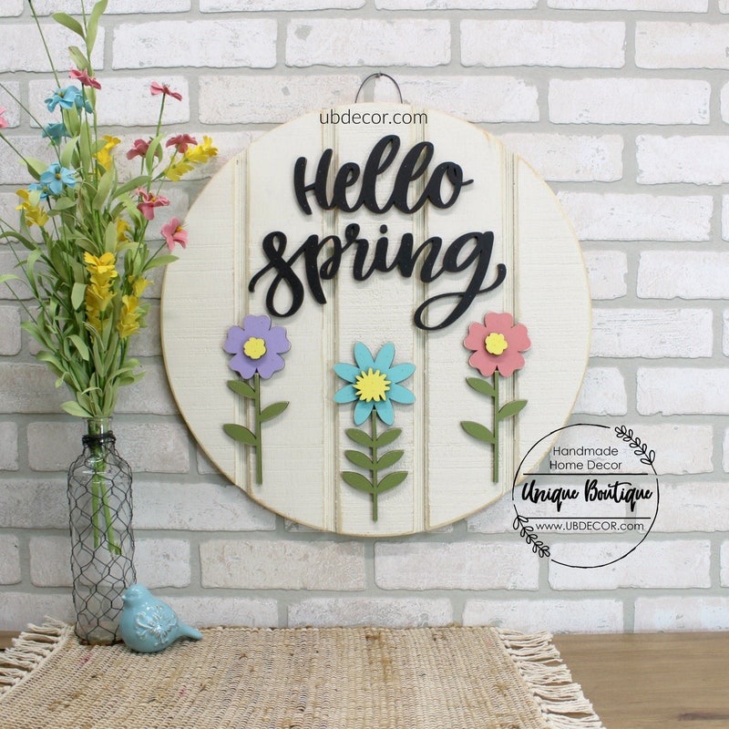 Spring Door Hanger - Etsy