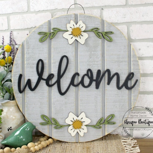 Round Door Hanger Front Door Decor Door Hanger Wreath - Etsy