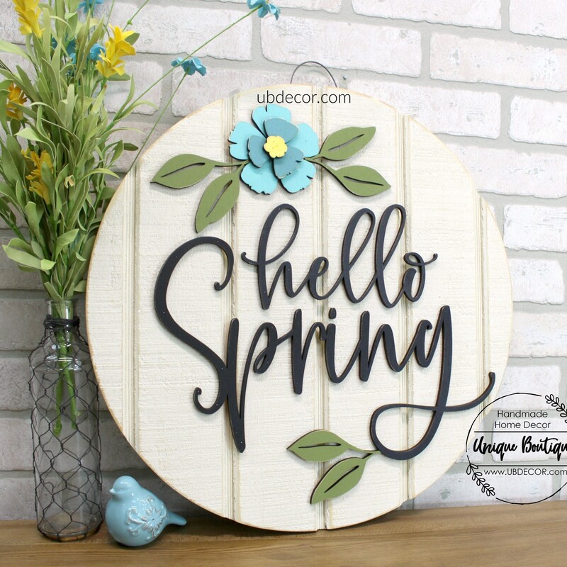 Hello Spring Door Hanger - Etsy