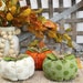 Set of 3 Pumpkins for Fall, Polka Dot Pumpkins, Stuffed Fabric Pumpkins ...