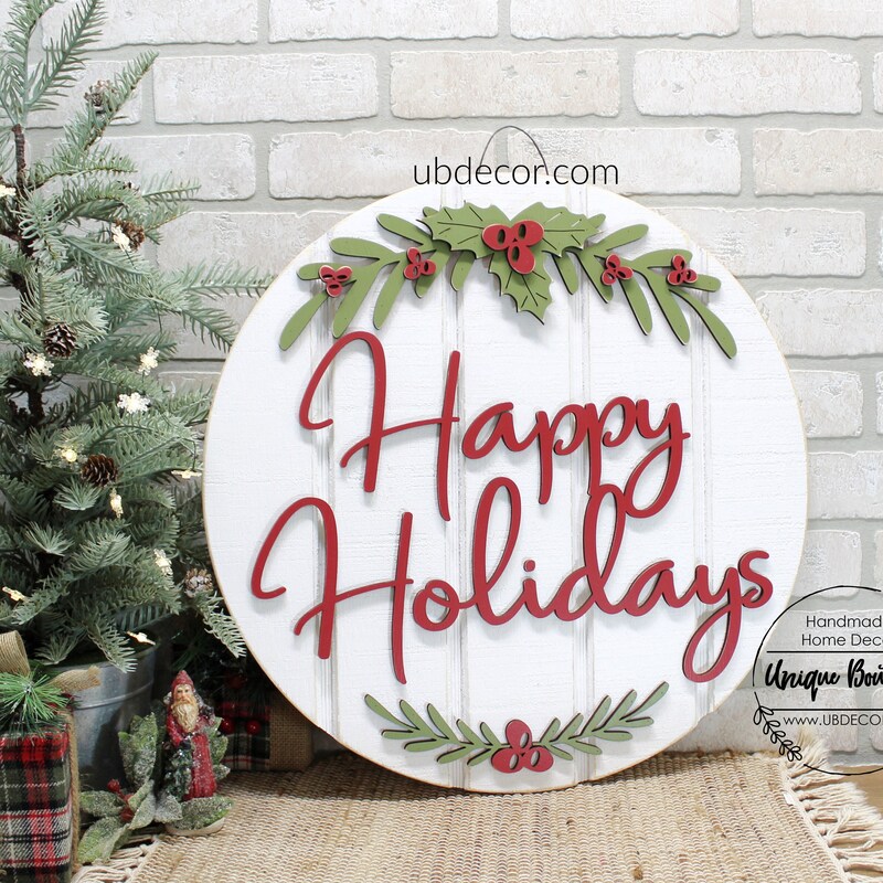 Happy Holidays Sign - Etsy