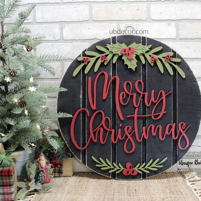 Round Christmas Signs - Etsy