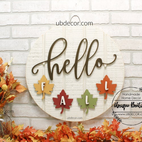Happy Halloween Door Hanger Rustic Fall Door Sign Pumpkin - Etsy