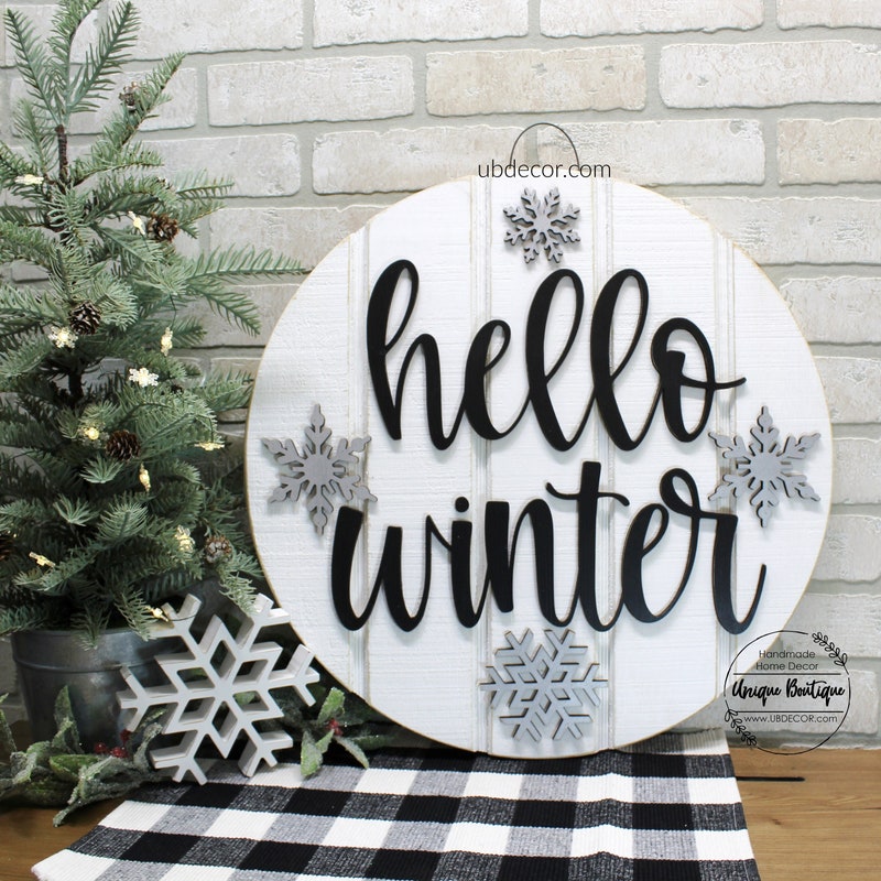 Hello Winter Sign - Etsy