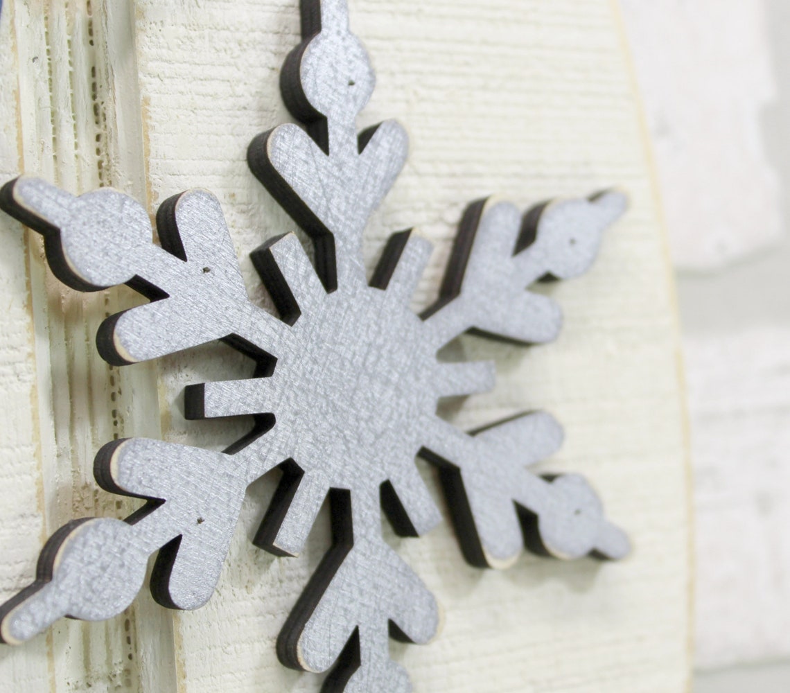 Let It Snow Door Sign Snowflake Door Hanger Modern Rustic - Etsy