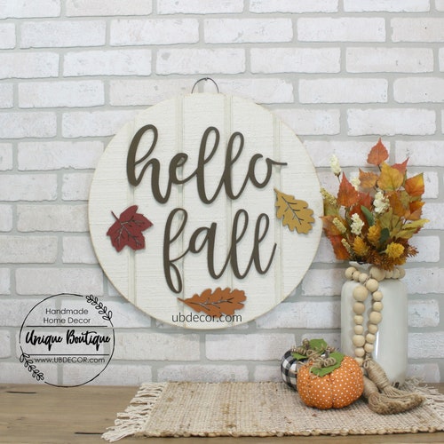 Fall Welcome Sign Decor Thanksgiving Front Door Wall Hanger - Etsy