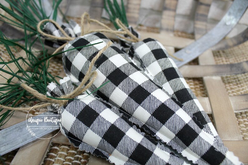 Black White Buffalo Plaid Fabric Carrots Farmhouse Easter | Etsy