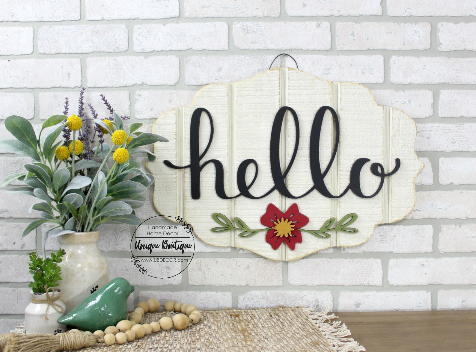 Hello Sign Wood Door Hanger Door Decoration Front Door - Etsy