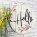 Hello Sign Modern Door Decor Blush Pink Flourish Front Door - Etsy
