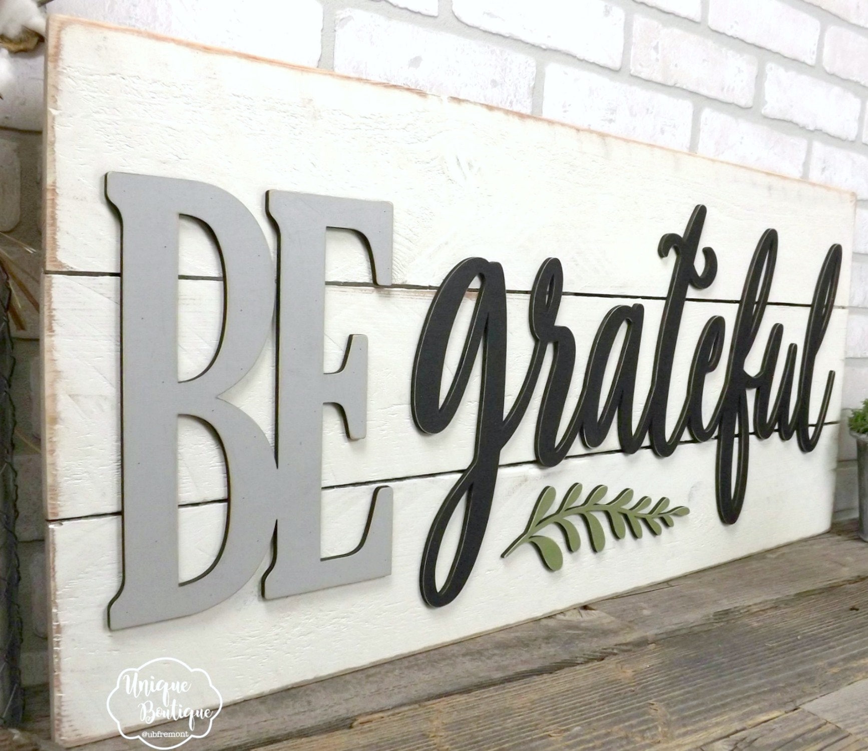 BE Grateful Sign, Rustic Shiplap Wood Sign, Modern Farmhouse Wall Decor ...