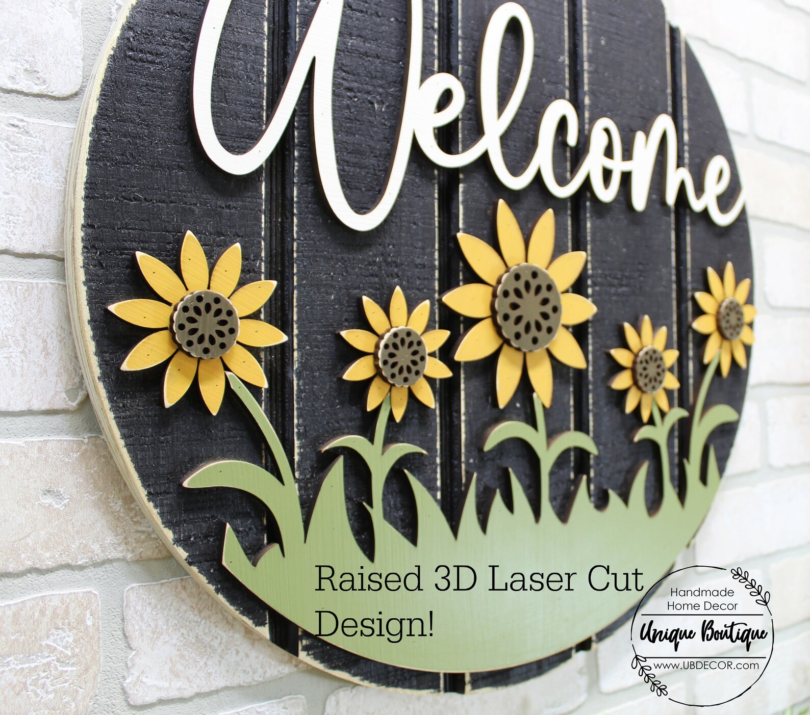 Summer Door Hanger With Sunflowers, Front Door Decor, Welcome Sign for ...