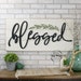 Large Blessed Sign Wood Shiplap Sign Modern Farmhouse Wall - Etsy
