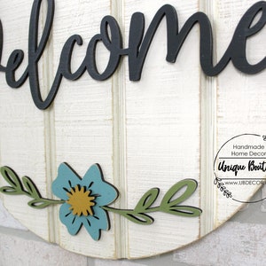 Welcome Door Sign, Front Door Decor, Shiplap Sign, Round Circle Door ...