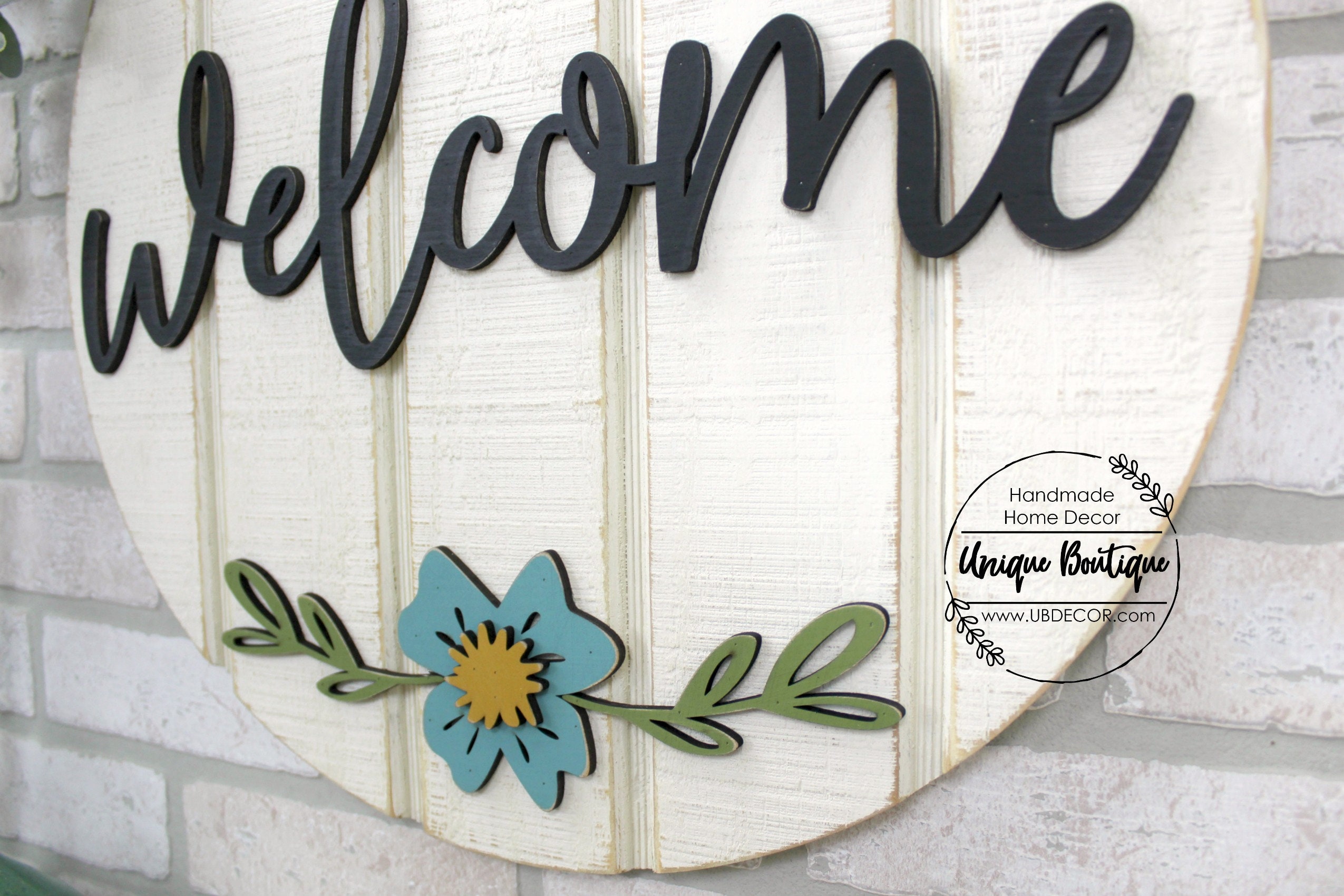 Welcome Door Sign, Front Door Decor, Shiplap Sign, Round Circle Door ...