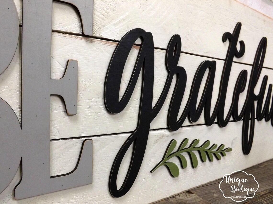 BE Grateful Sign Rustic Shiplap Wood Sign Modern Farmhouse - Etsy
