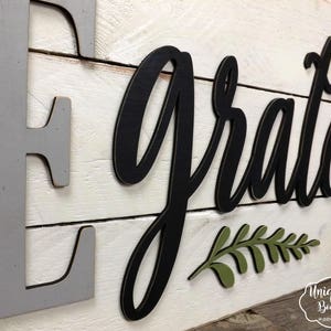 BE Grateful Sign, Rustic Shiplap Wood Sign, Modern Farmhouse Wall Decor ...