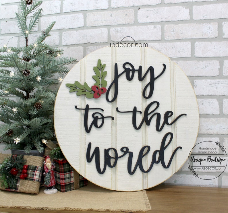 Joy to the World Door Sign, Farmhouse Christmas Decor, Front Door Decor ...