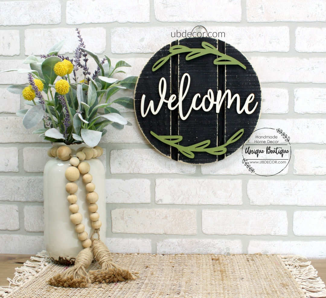 Mini Welcome Door Sign, 11" Small Wood Shiplap Sign, Modern Farmhouse ...