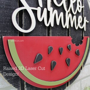 Hello Summer Watermelon Sign, Summer Door Decor, Welcome Door Hanger ...