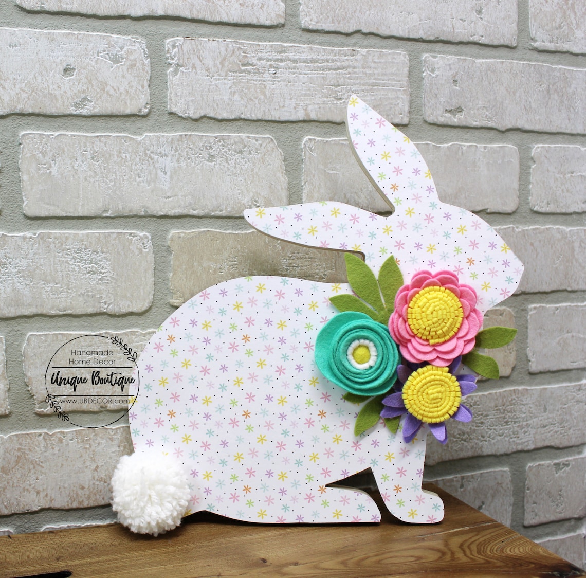 Easter Bunny Spring Sign Rustic Wall Hanging 11 Ditsy | Etsy